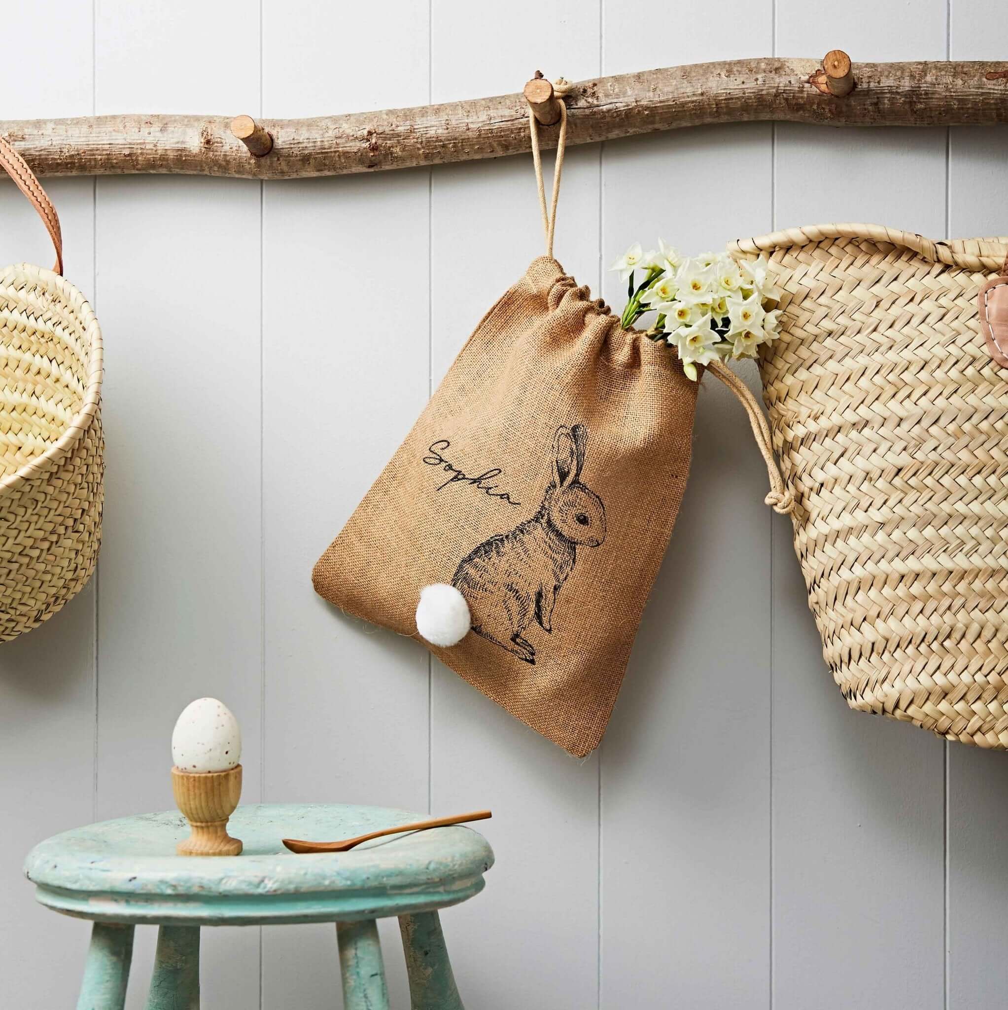 Personalised Easter Bunny Hessian Sack – Tillyanna